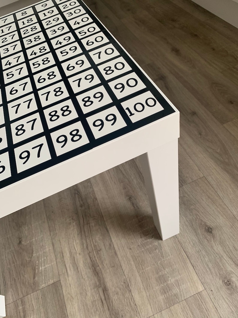 100 Square Table Top Vinyl Stickers- Ideal for Ikea Lack Table, Ks1 ...