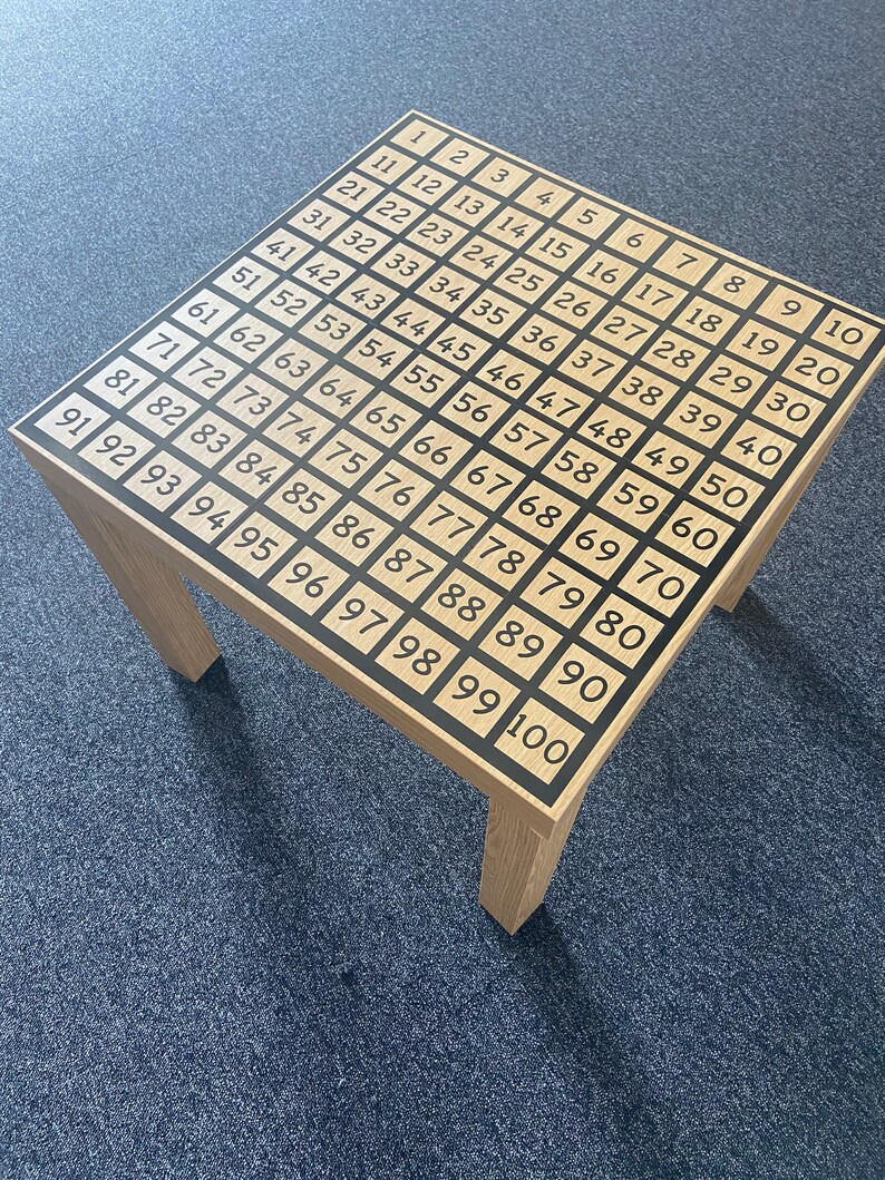 100 Square Table Top Vinyl Stickers- Ideal for Ikea Lack Table, Ks1 ...