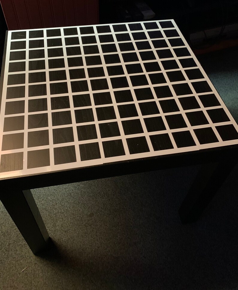 100 Square Table Top Vinyl Stickers- Ideal for Ikea Lack Table, Ks1 ...