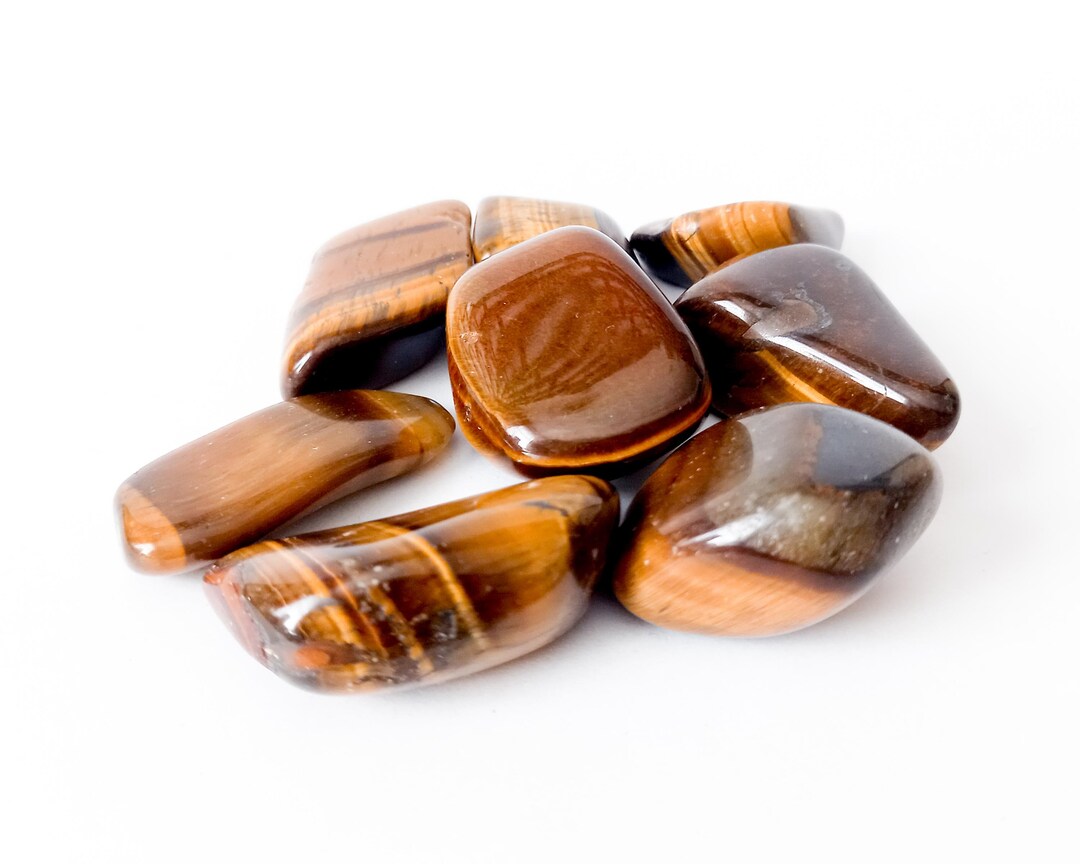 6 Tigers Eye Tumblestones 20 30mm Witchcraft Kit , Spell Kit, Starter Kit, Beginners Kit ...