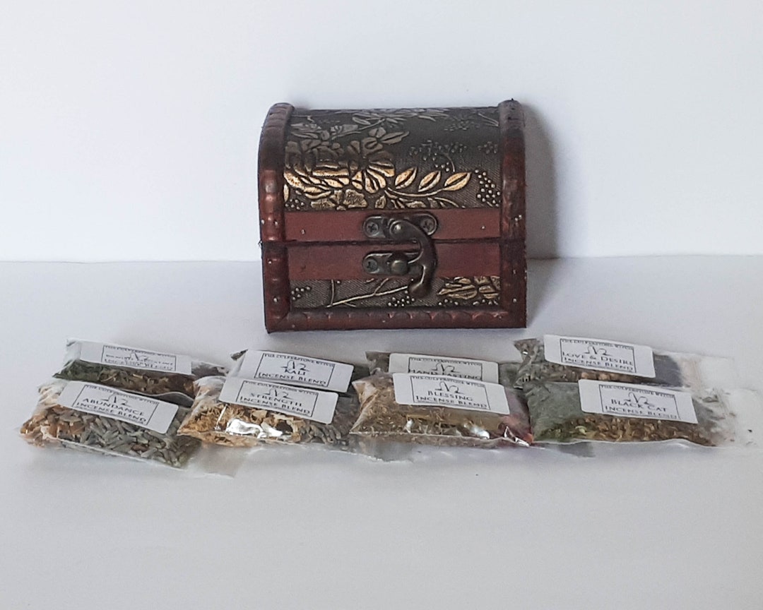 Chest of 8 Incense Blend Sachets - Witchcraft Kit , Spell Kit, Starter ...