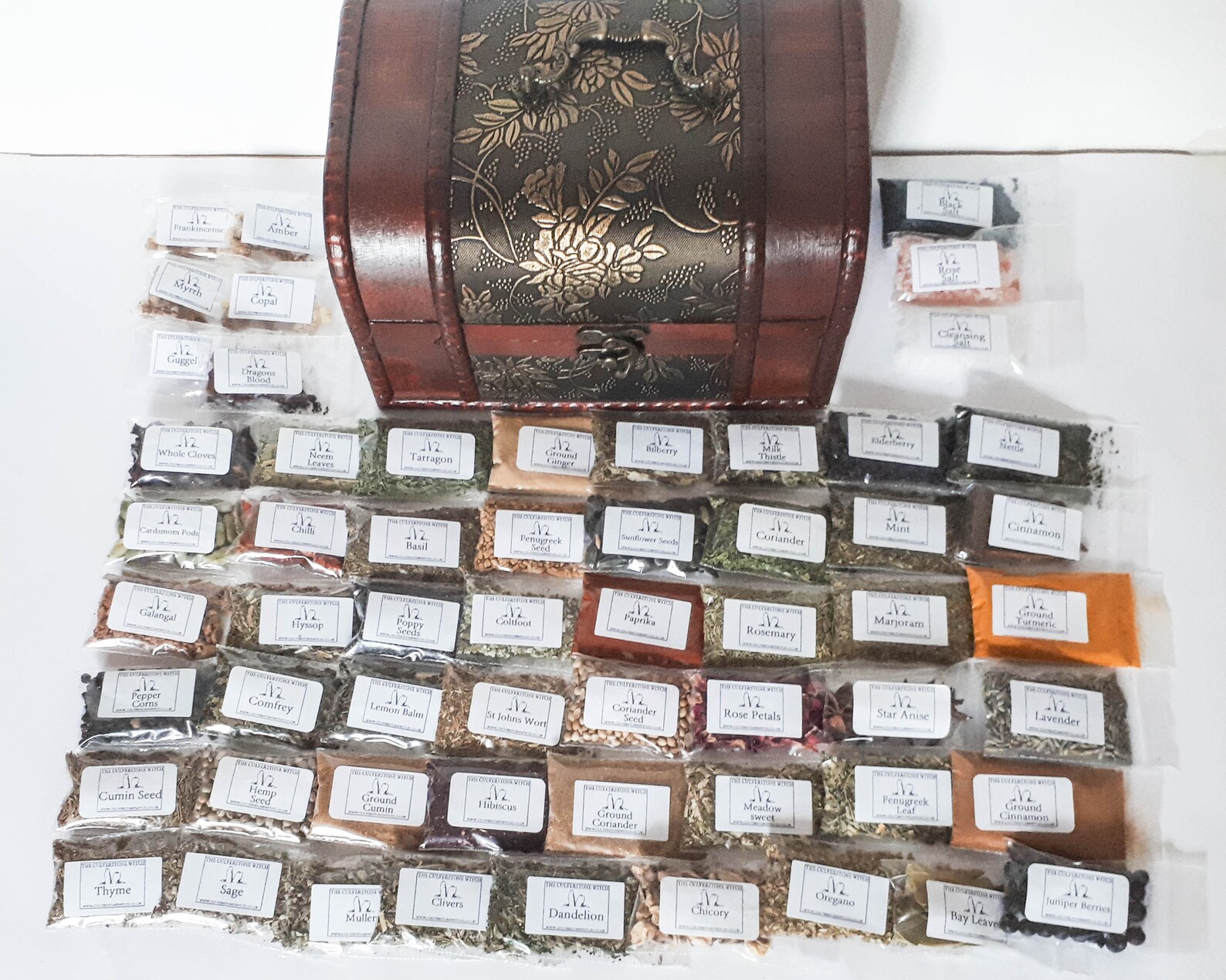 Chest of 50 Herb 6 Resin & 3 Salt Sachets Wicca Pagan | Etsy
