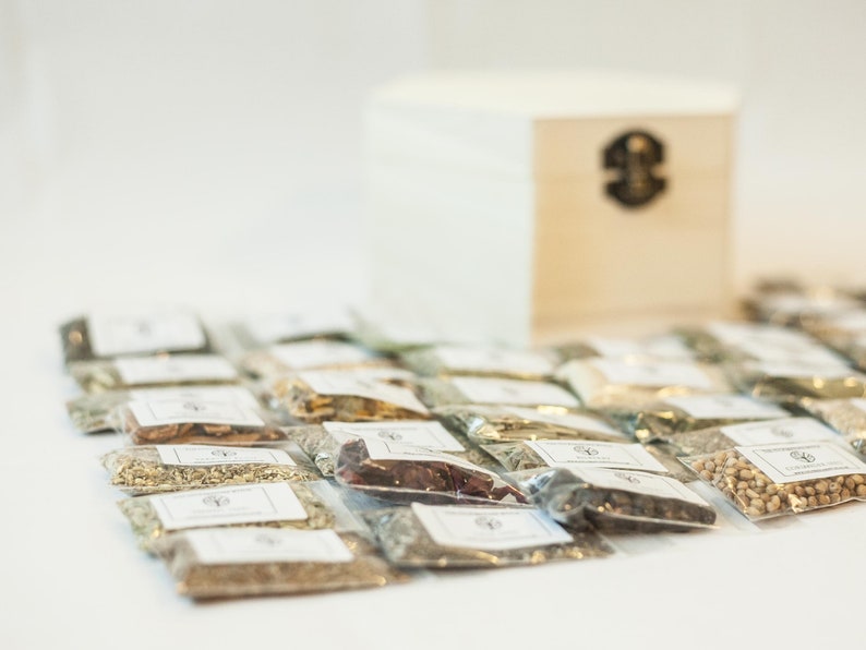 Chest of 50 Herb 6 Resin & 3 Salt Sachets Witchcraft Kit - Etsy