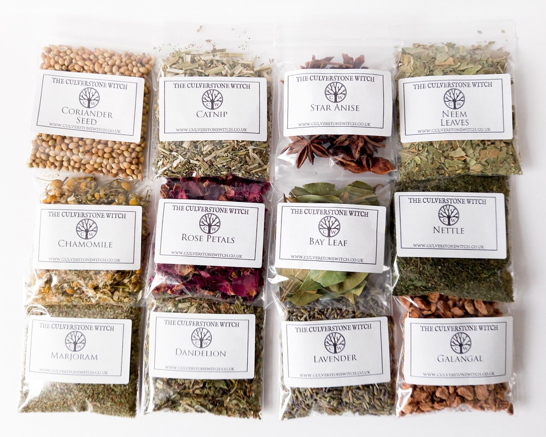 Set of 12 Large Herb Sachets - Witchcraft Kit , Spell Kit, Starter Kit ...