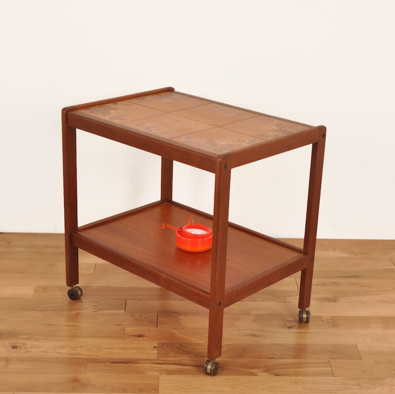 Mid Century Tiled Top Teak Hostess Tea Trolley or Bar Cart - Etsy