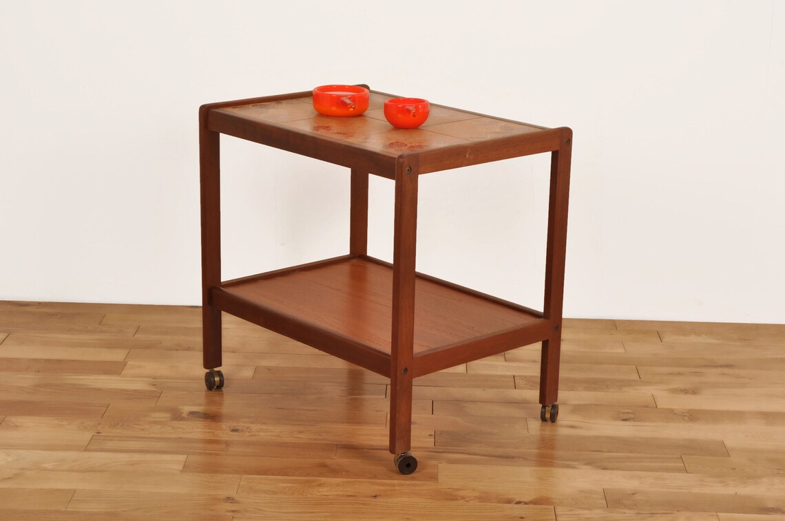 Mid Century Tiled Top Teak Hostess Tea Trolley or Bar Cart - Etsy