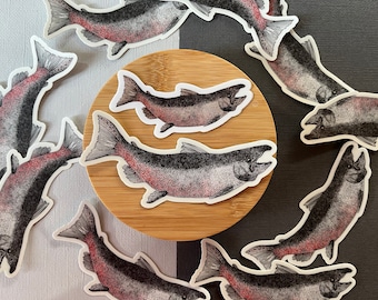 Mini King Salmon Sticker Chinook Atlantic Salmon Decal for - Etsy