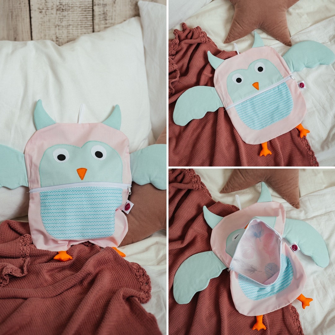 Pajamas Keeper, Owl Pillow, Pajamas Eater, Pyjamas Organizer, Pyjamas ...
