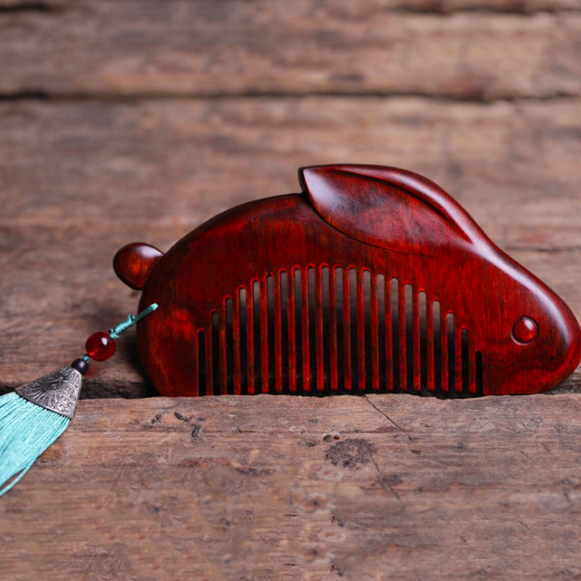 Rabbit Shape Wood Comb Retro Rosewood Hair Accessories - Etsy