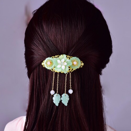 Vintage Flower Tassel Chinese Hair Clips Chinese Barrette - Etsy