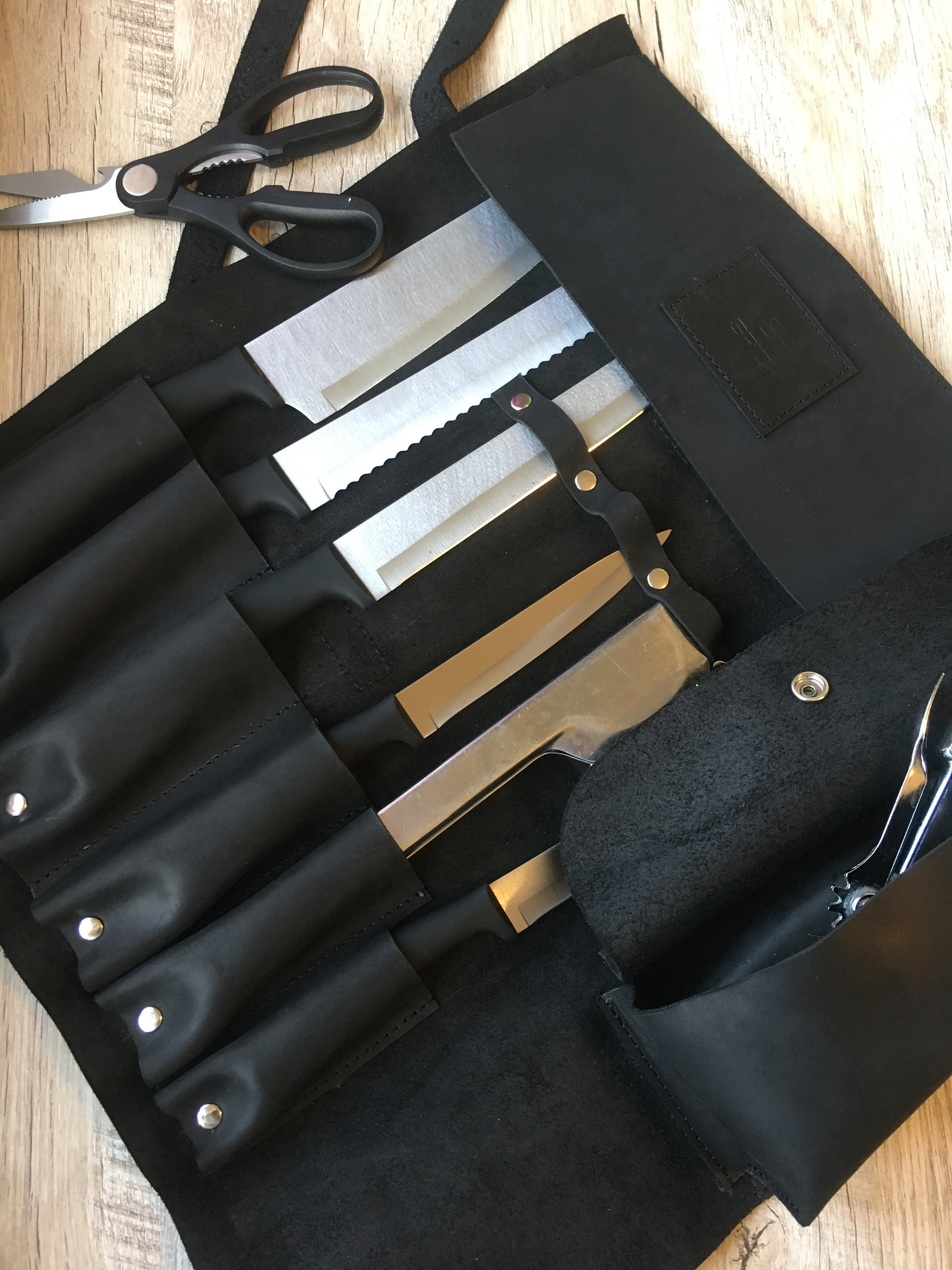 Leather knives roll Personalized Leather Chef Knife Roll | Etsy