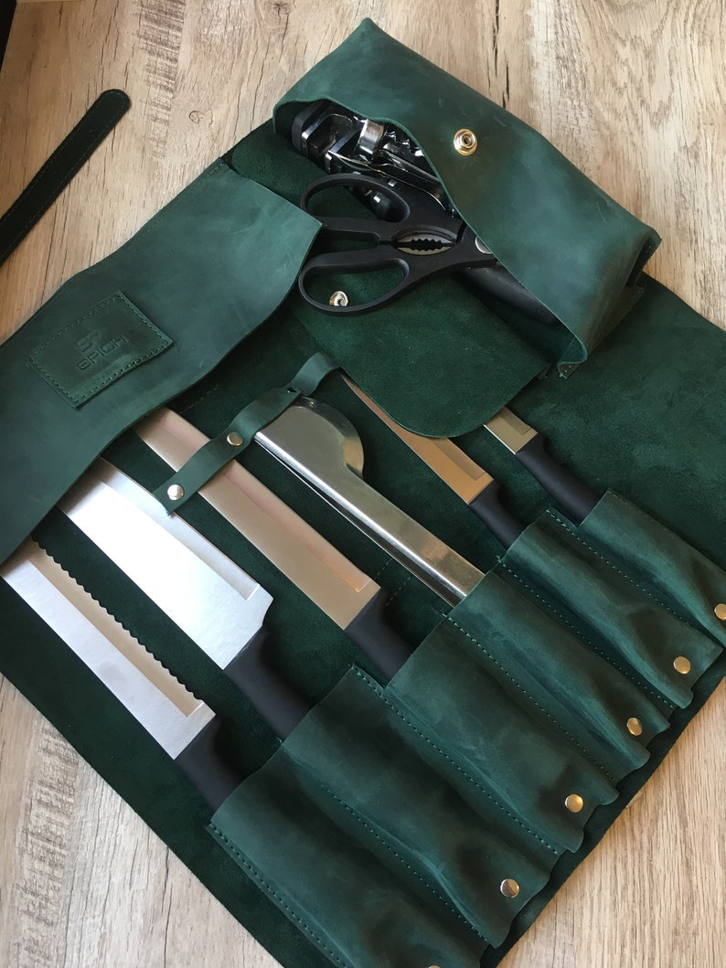 Personalized Chef Gift Knife Bag Leather Tool Roll Chef - Etsy