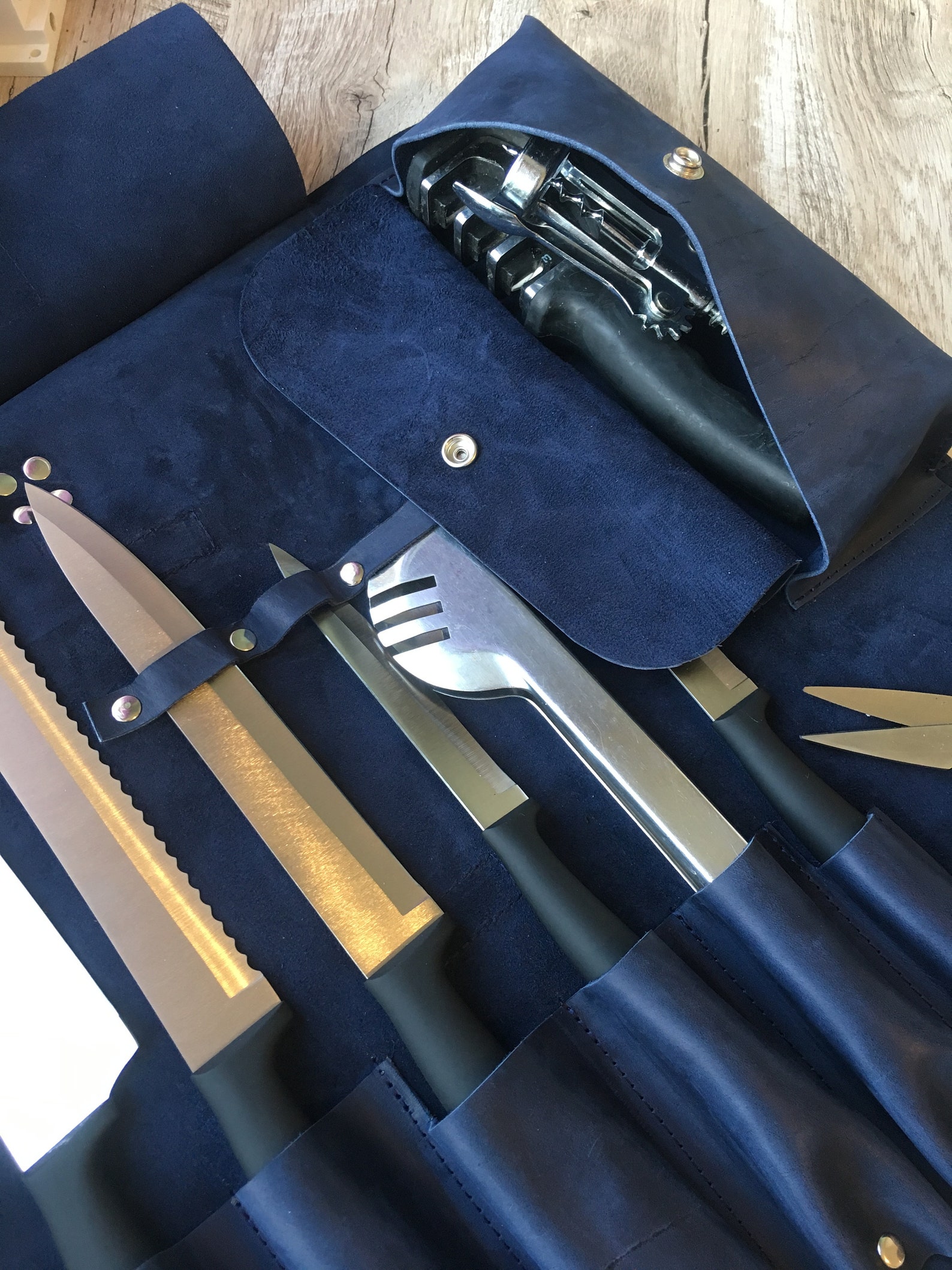 Personalized Leather Knife Roll Gift by Chef Custom Knife | Etsy