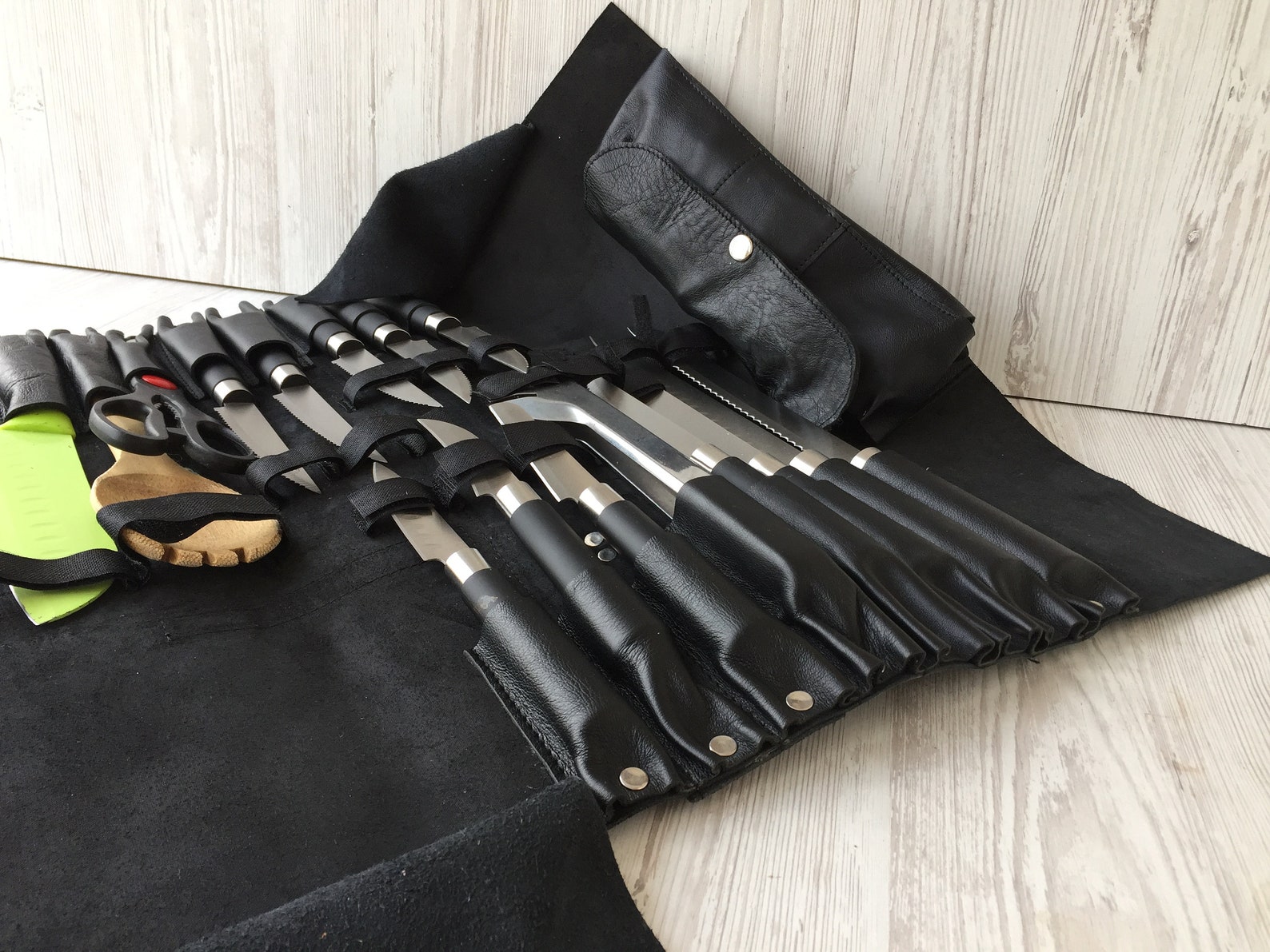 16 Slot Chef Knife Roll Leather Knife Roll for Chef Chef - Etsy