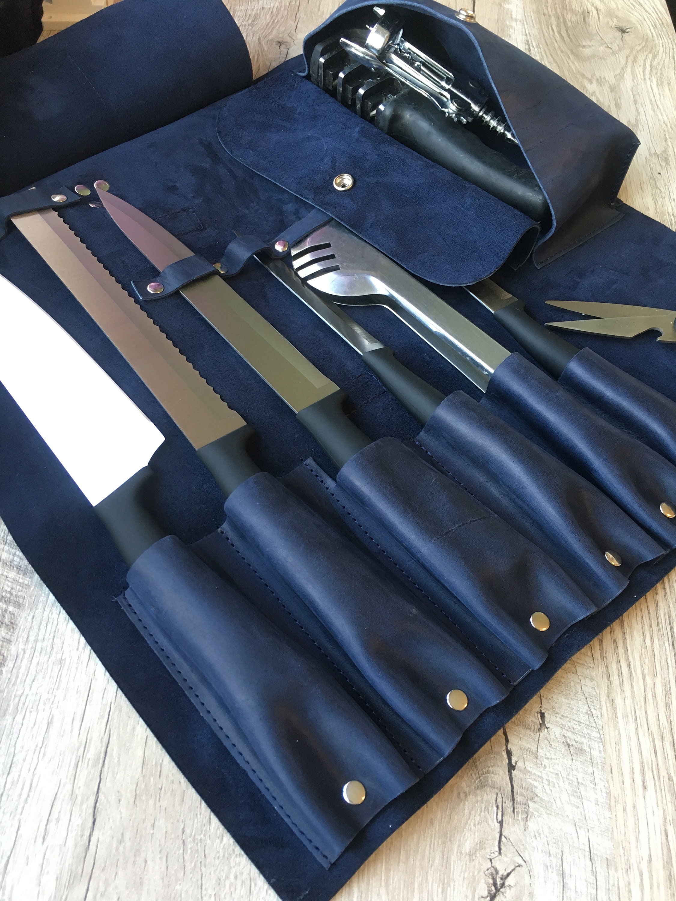 Personalized Chef Gift Knife Bag Leather Tool Roll Chef | Etsy