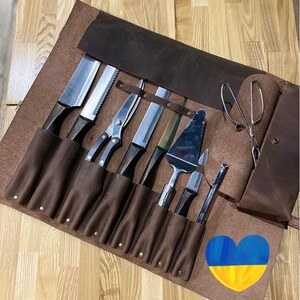 Leather Knives Roll Personalized Leather Chef Knife Roll - Etsy