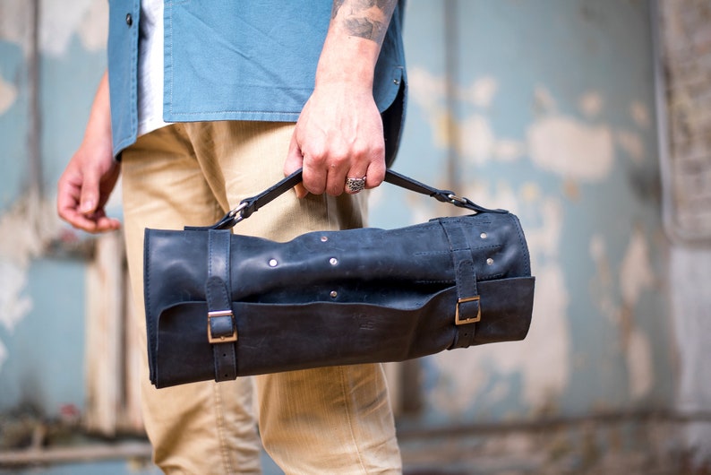 Personalized Leather Knife Roll Gift by Chef Custom Knife | Etsy