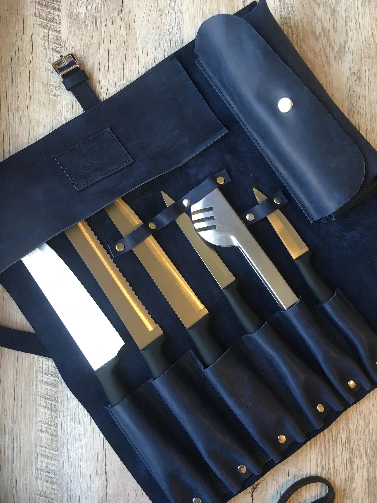 Personalized Leather Knife Roll Gift by Chef Custom Knife | Etsy