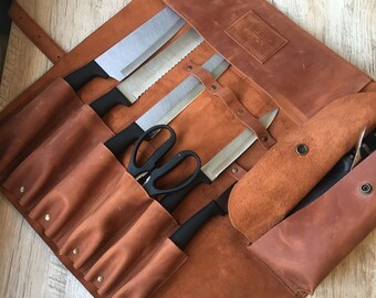 Personalized Chefs Knife Case Knives Storage With 8 Pockets | Etsy