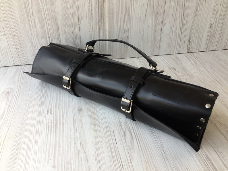 6 slot Leather knife roll Chef knife roll Father day gift Chef | Etsy