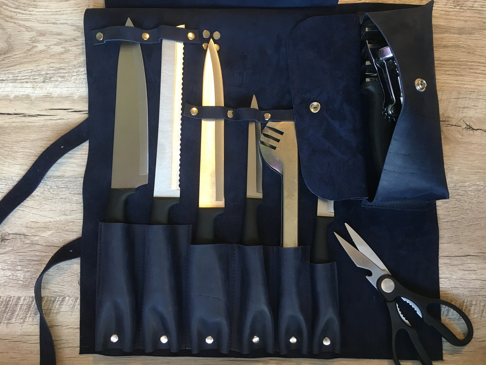 Personalized Leather Knife Roll Gift by Chef Custom Knife | Etsy