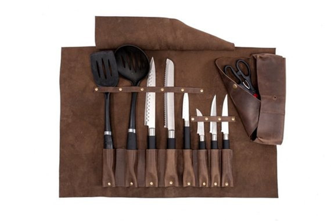 Personalized Chef Gift Knife Bag Leather Tool Roll Chef | Etsy