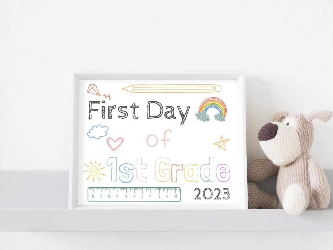 Buy First Day of School Printable First Day of 1st Grade Back to School ...