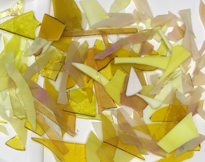 Yellow Mixed Stained Glass Pieces for Mosaic or Art Craft 8 - Etsy