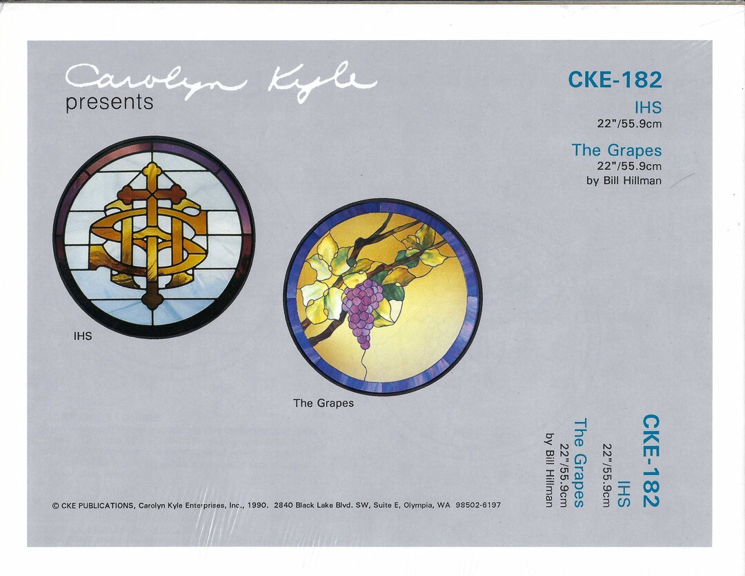 IHS and the Grapes Stained Glass Pattern NEW CKE-1822 - 2 Patterns - Etsy