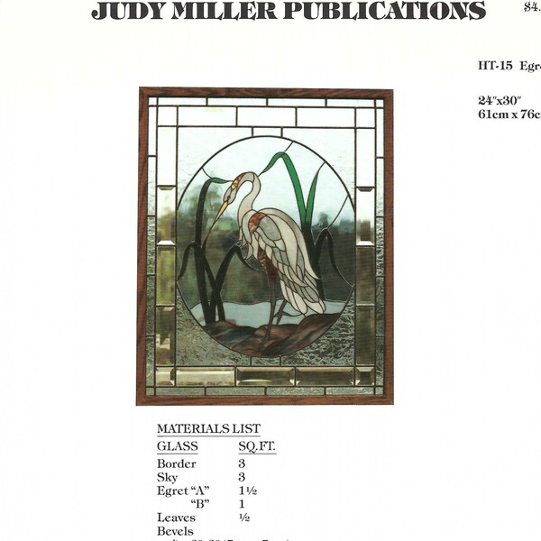 Stained Glass Egret Pattern - Etsy
