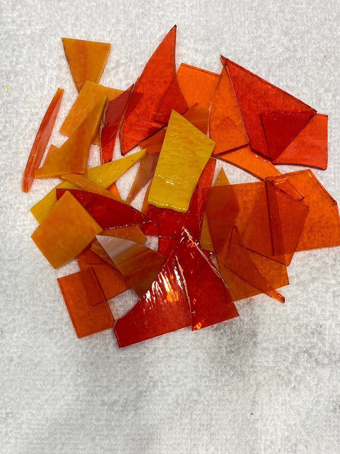 Orange Mixed Stained Glass Pieces for Mosaic or Art Craft - 8 Oz - Etsy