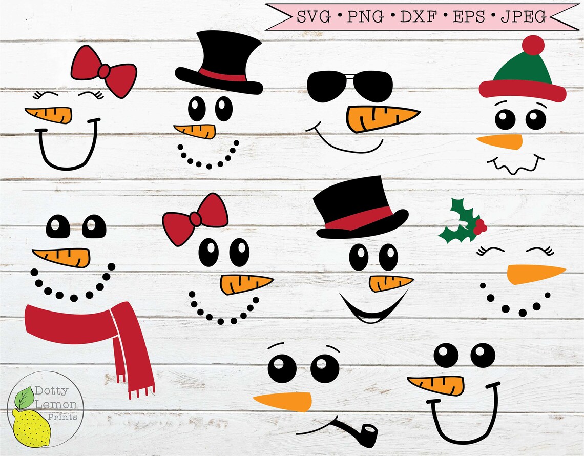 Christmas Snowman Face SVG Bundle Christmas Svg Frosty - Etsy