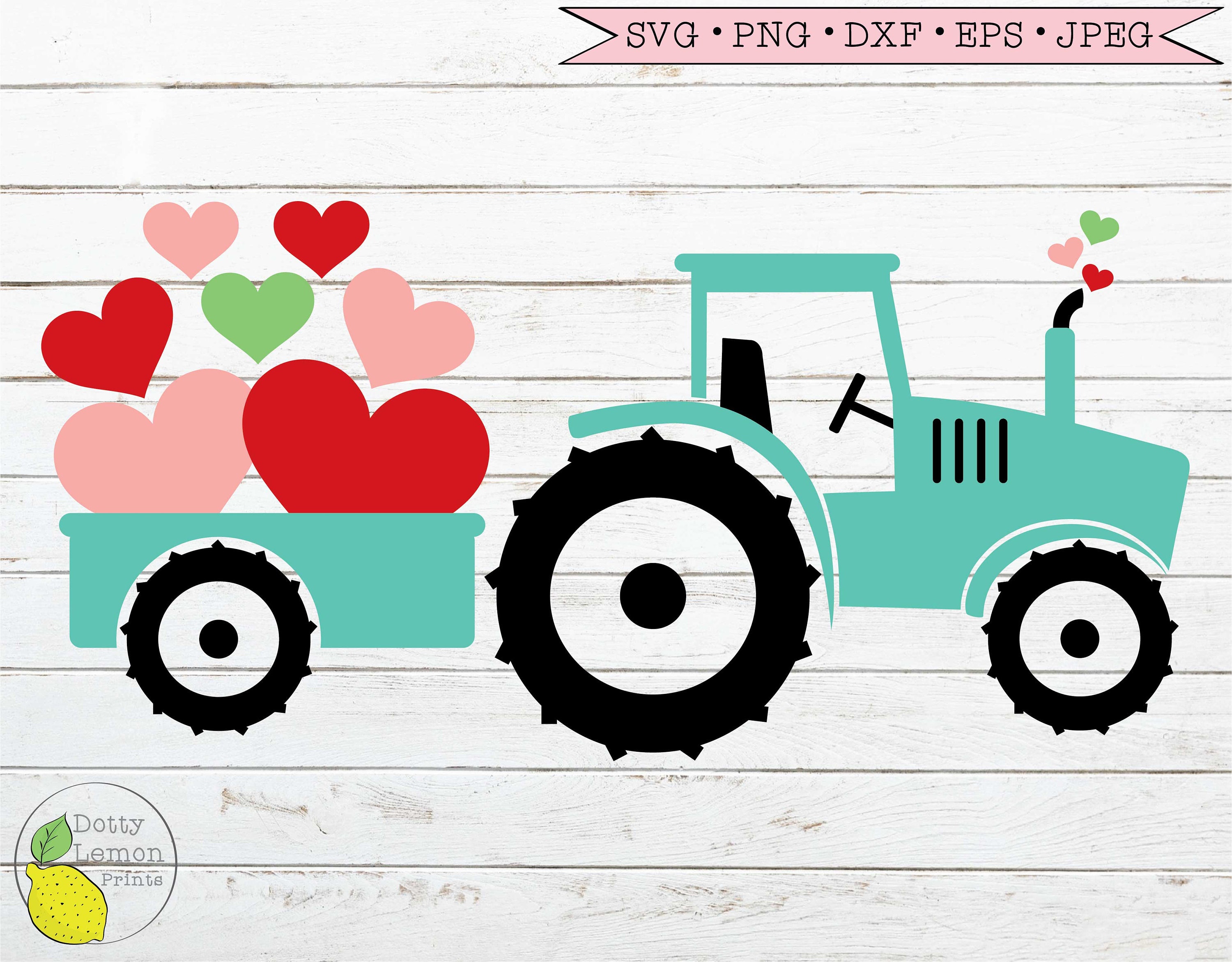 Valentine SVG Tractor Heart Valentines Day Svg Farmhouse Svg - Etsy
