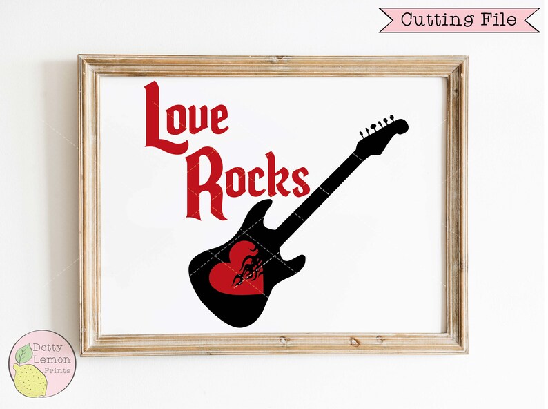 Guitar Valentine SVG Heart Valentines Day Svg Music Love - Etsy