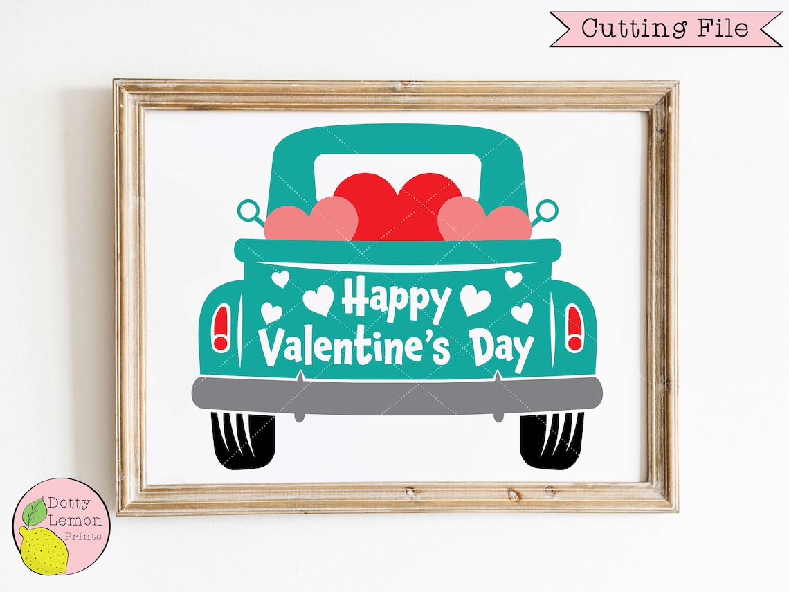 Valentine SVG Truck Heart Valentines Day Svg Farmhouse Svg | Etsy