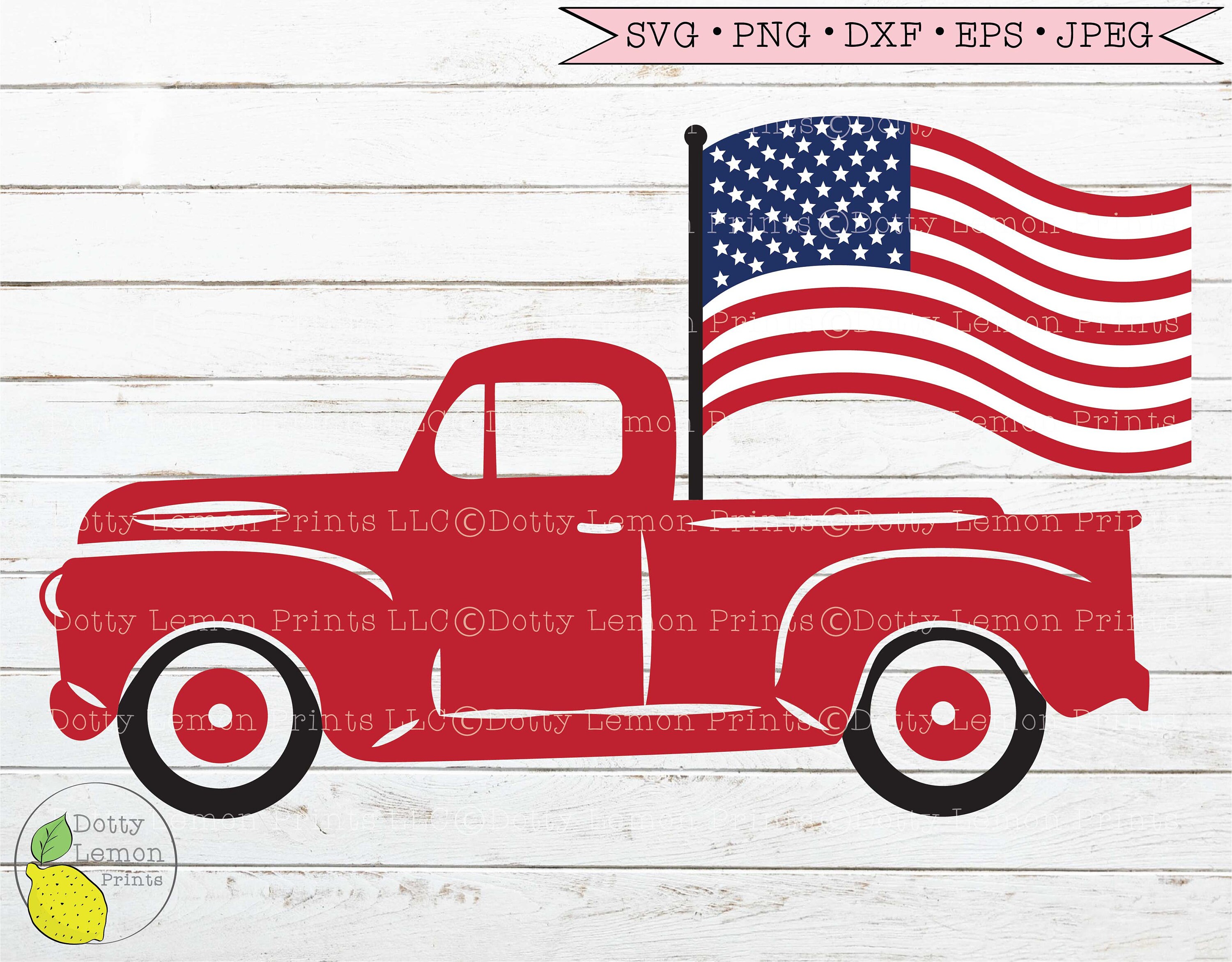 4th of July Truck Svg Summer Svg Patriotic Svg Amercian Flag - Etsy