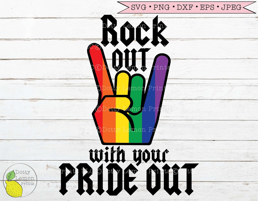 Rainbow Pride Svg, Gay Pride Svg LGBTQ Svg Rock Svg Files for Cricut ...