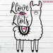 Llama Valentine SVG, Heart Valentines Day Svg Llove You Llots Svg, Love ...