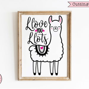 Llama Valentine SVG, Heart Valentines Day Svg Llove You Llots Svg, Love ...