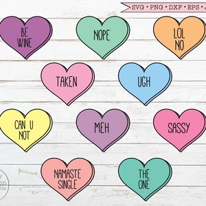 Valentine SVG Bundle, Heart Valentines Day Svg Love Funny Conversation ...