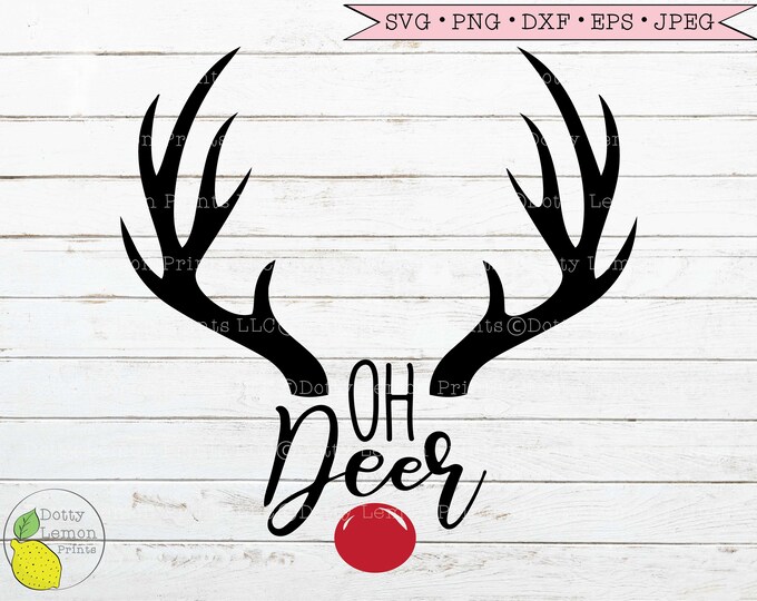 Christmas Svg Reindeer Svg Rudolph Svg Oh Deer Svg Santa Svg Winter ...