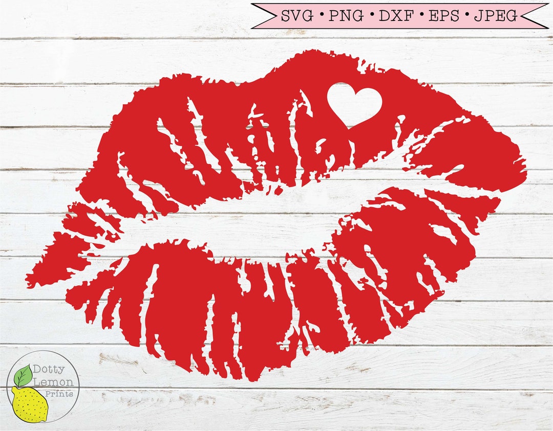 Valentine Svg, Heart Lips Svg Valentines Day Svg Kiss Svg Hugs and ...