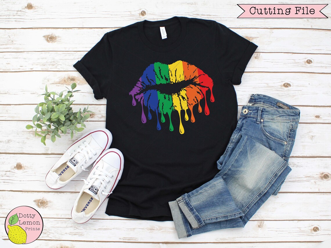 Rainbow Dripping Lips Svg Gay Pride Svg Lgbtq Svg 1980 Etsy