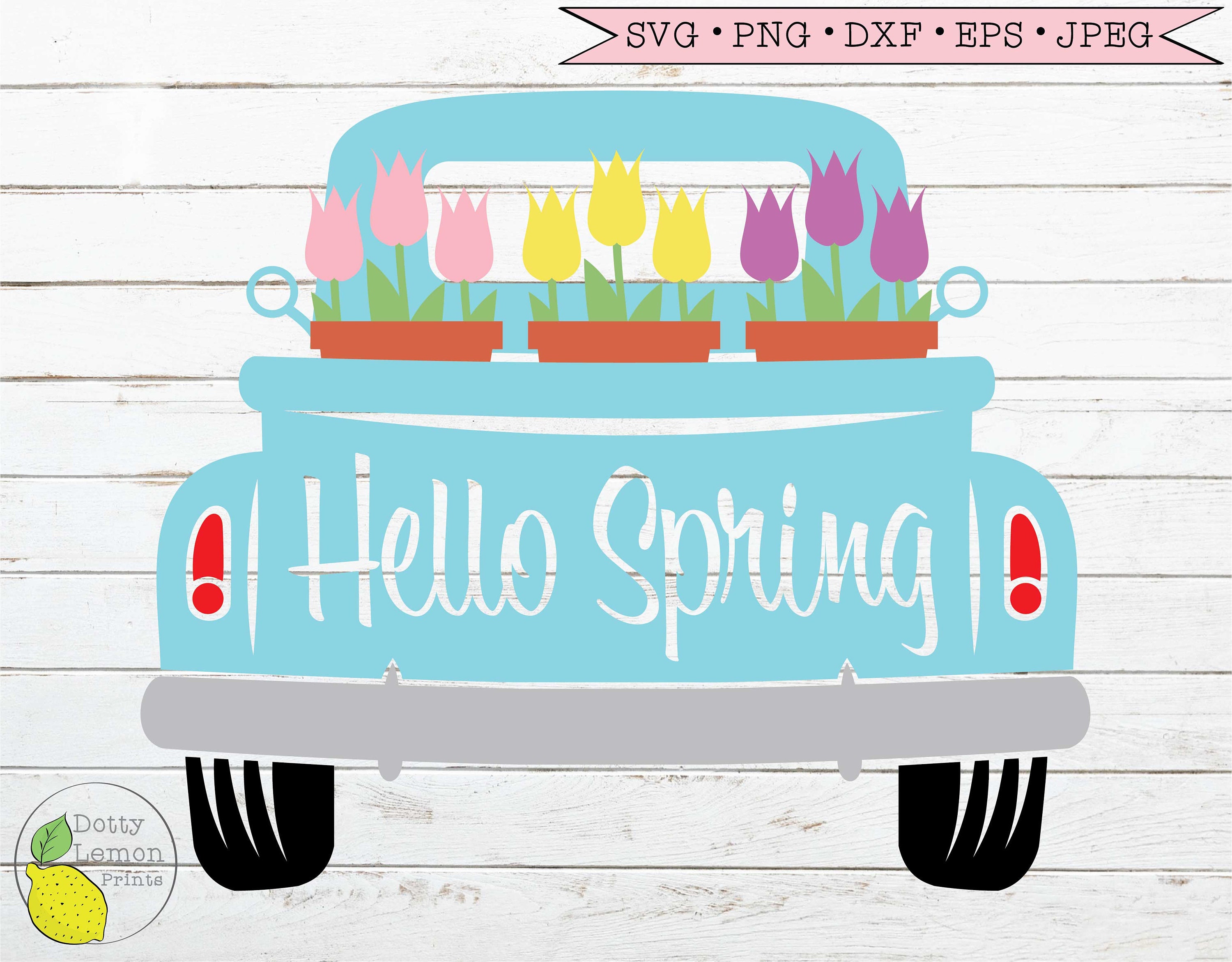 Hello Spring Truck Svg - Etsy