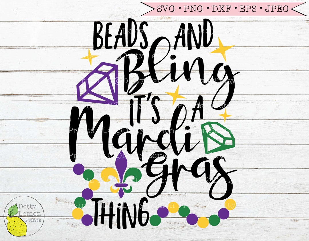 Mardi Gras SVG, Beads Fleur De Lis Svg Fat Tuesday New Orleans ...