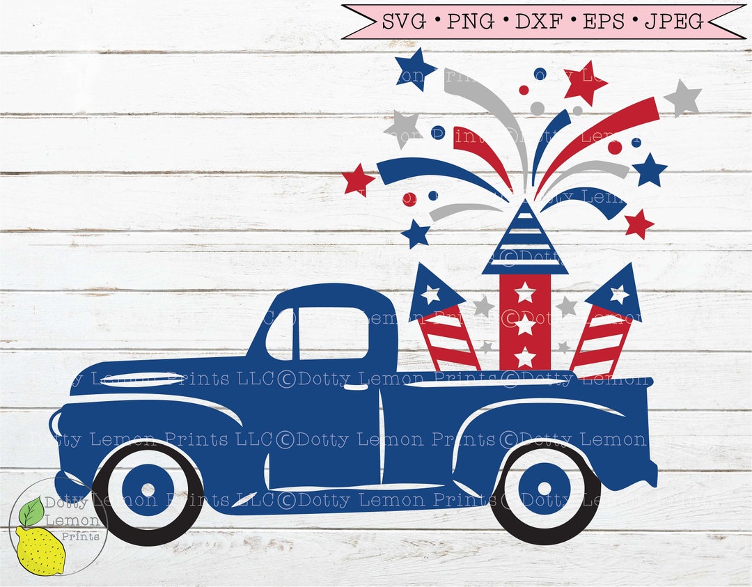4th of July Truck Svg, Summer Svg Country Svg Amercian Flag Svg USA ...