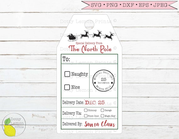 Santa SVG Christmas Santa Tag Svg North Pole Elf Delivery Tag - Etsy