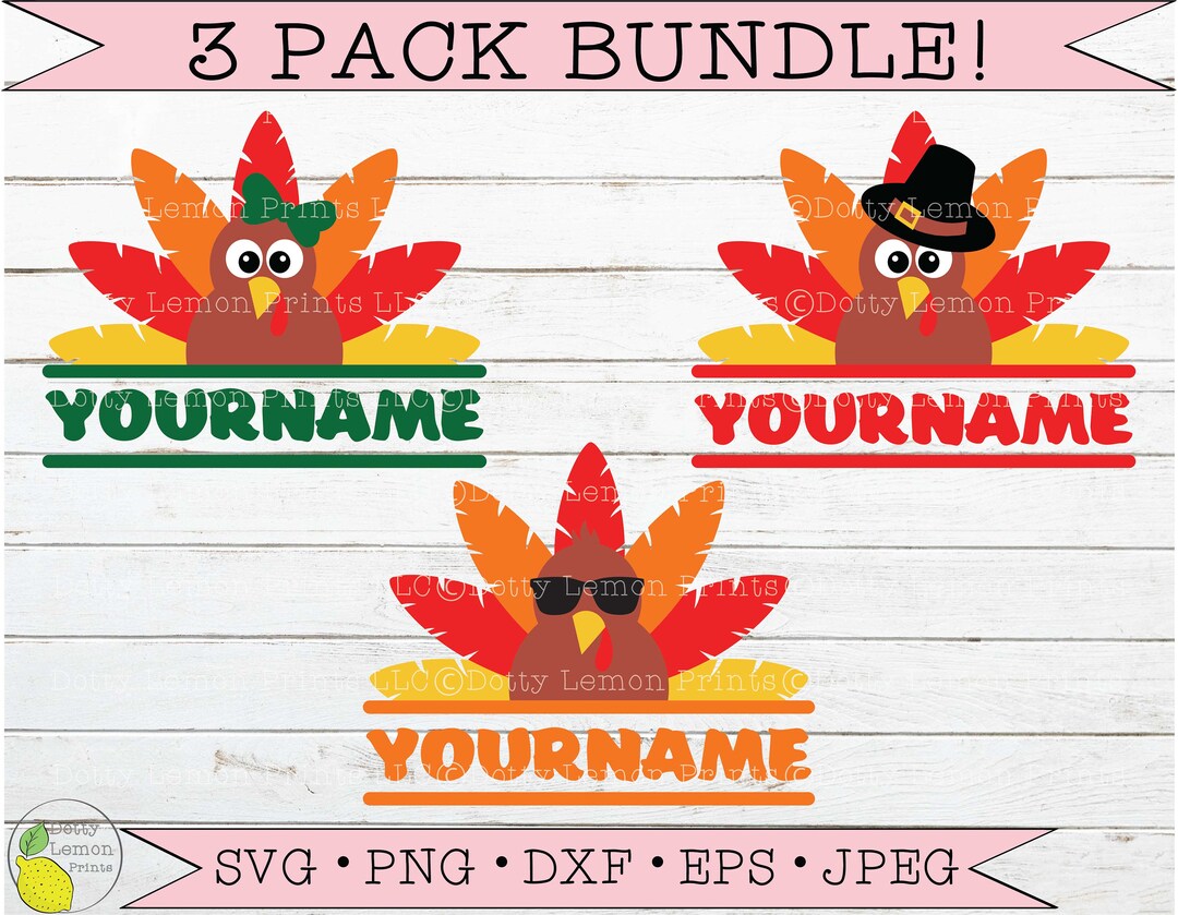 Thanksgiving Monogram Turkey Svg Bundle Fall Svg Autumn Svg - Etsy