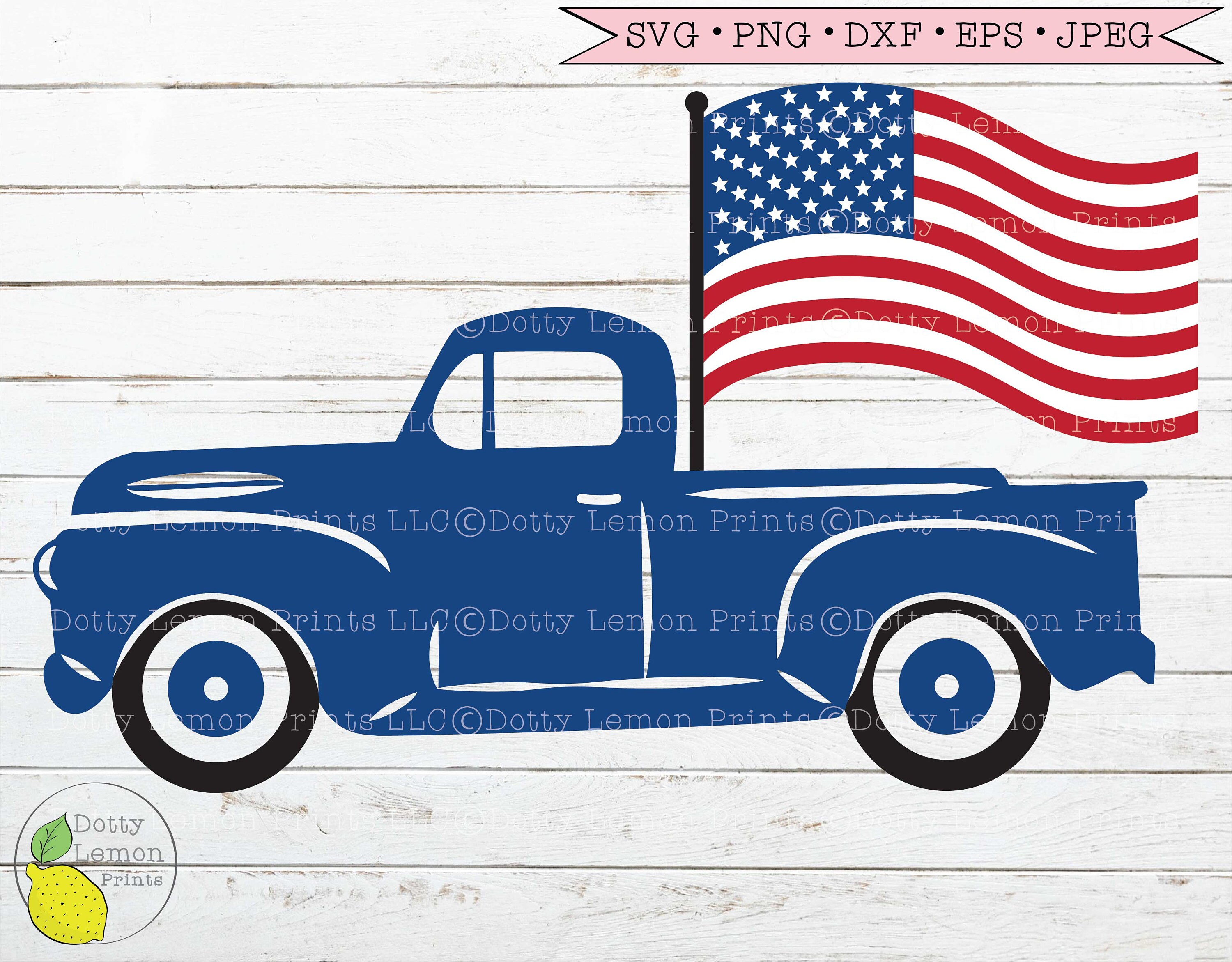 4th of July Truck Svg Summer Svg Patriotic Svg Amercian Flag - Etsy