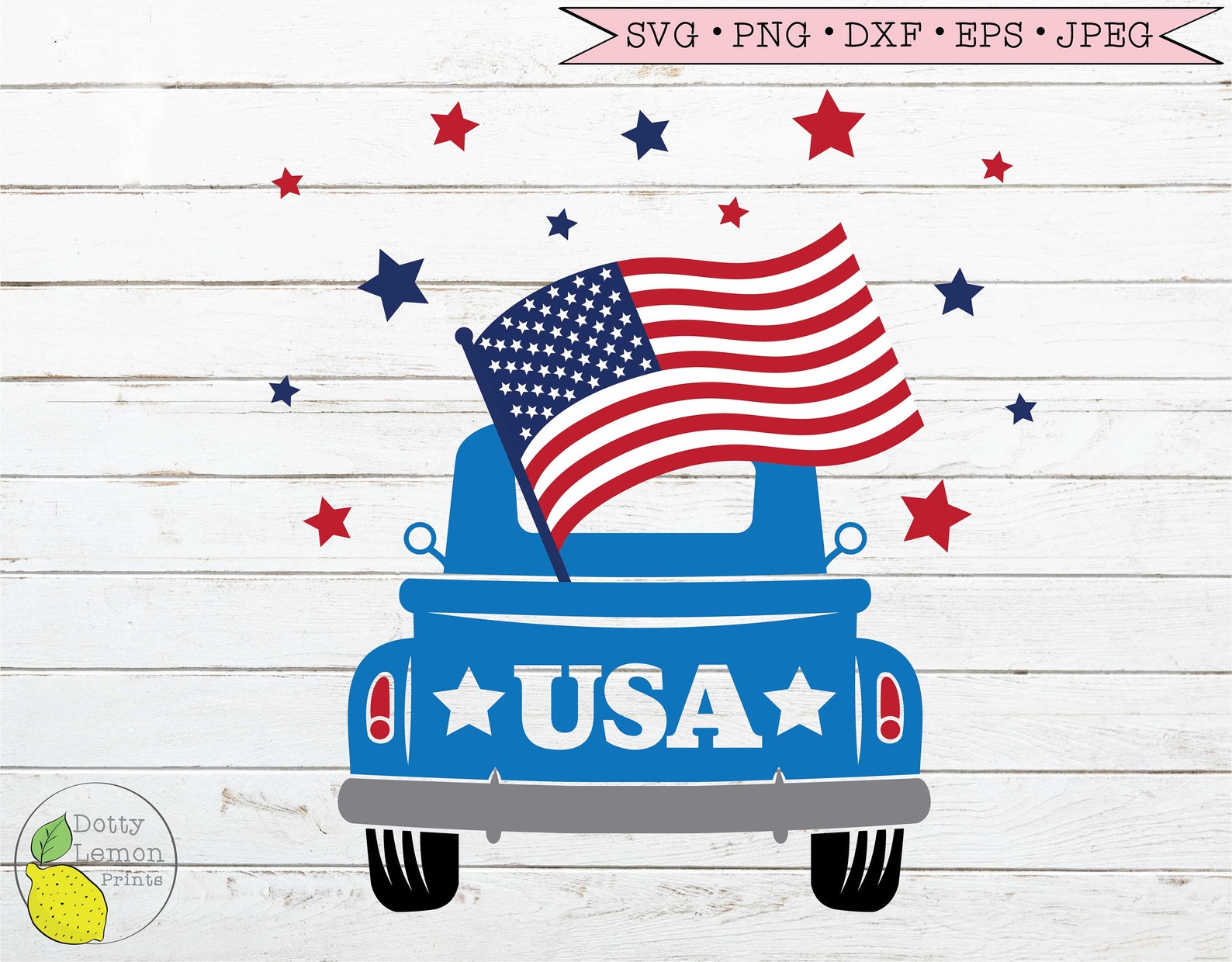 4th of July Truck Svg Summer Svg Patriotic Svg Amercian Flag | Etsy
